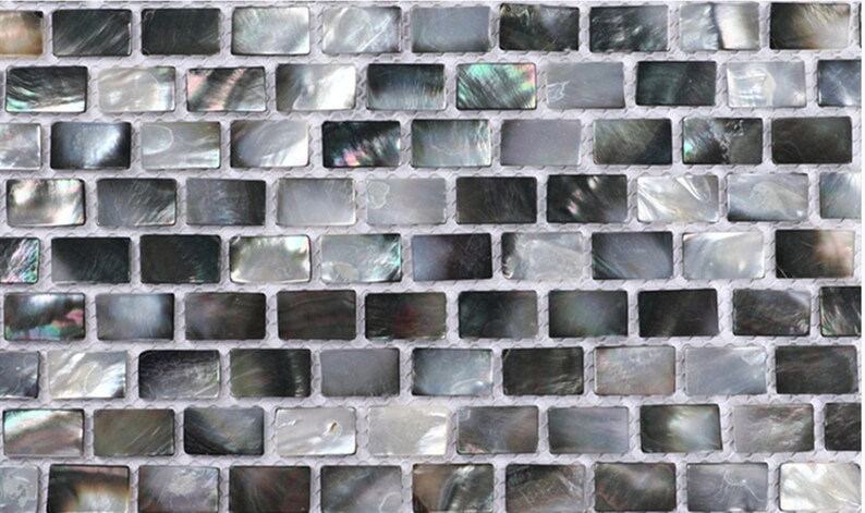 Handmade Seashell Brick Black Lip Mother of Pearl Mosaic Tile for ...
