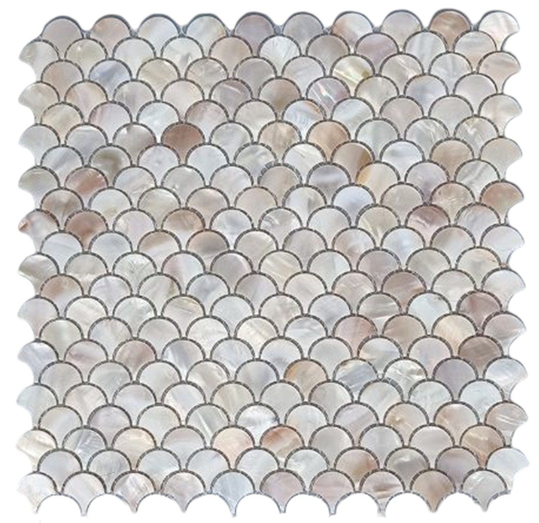 Handmade Serene Fish Scale Mother of Pearl Mosaic Tile for Bathroom ...