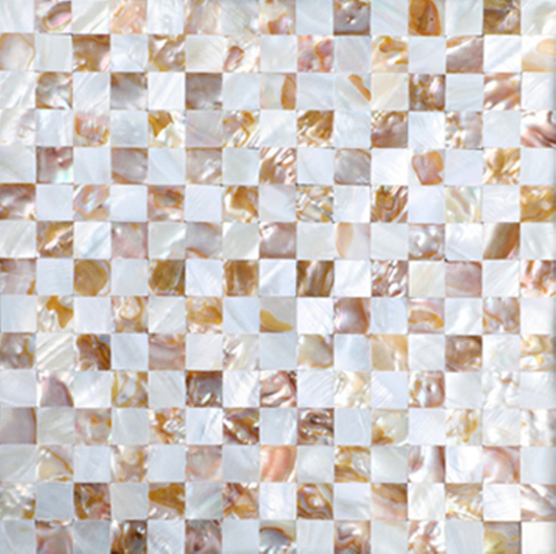 Handmade Blended White&iridescent Mother of Pearl Tile for Bathroom ...