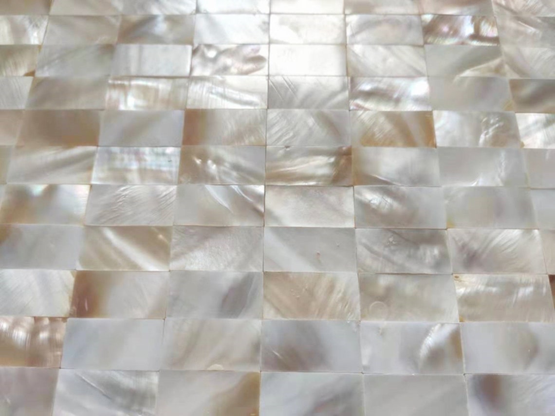 Handmade Serene Groutless Brick Mother of Pearl Mosaic Tile - Etsy