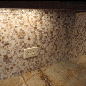 Handmade Groutless Iridescent Brick Mother of Pearl Mosaic Tile for ...