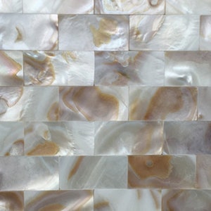 Handmade Groutless Iridescent Brick Mother of Pearl Mosaic | Etsy