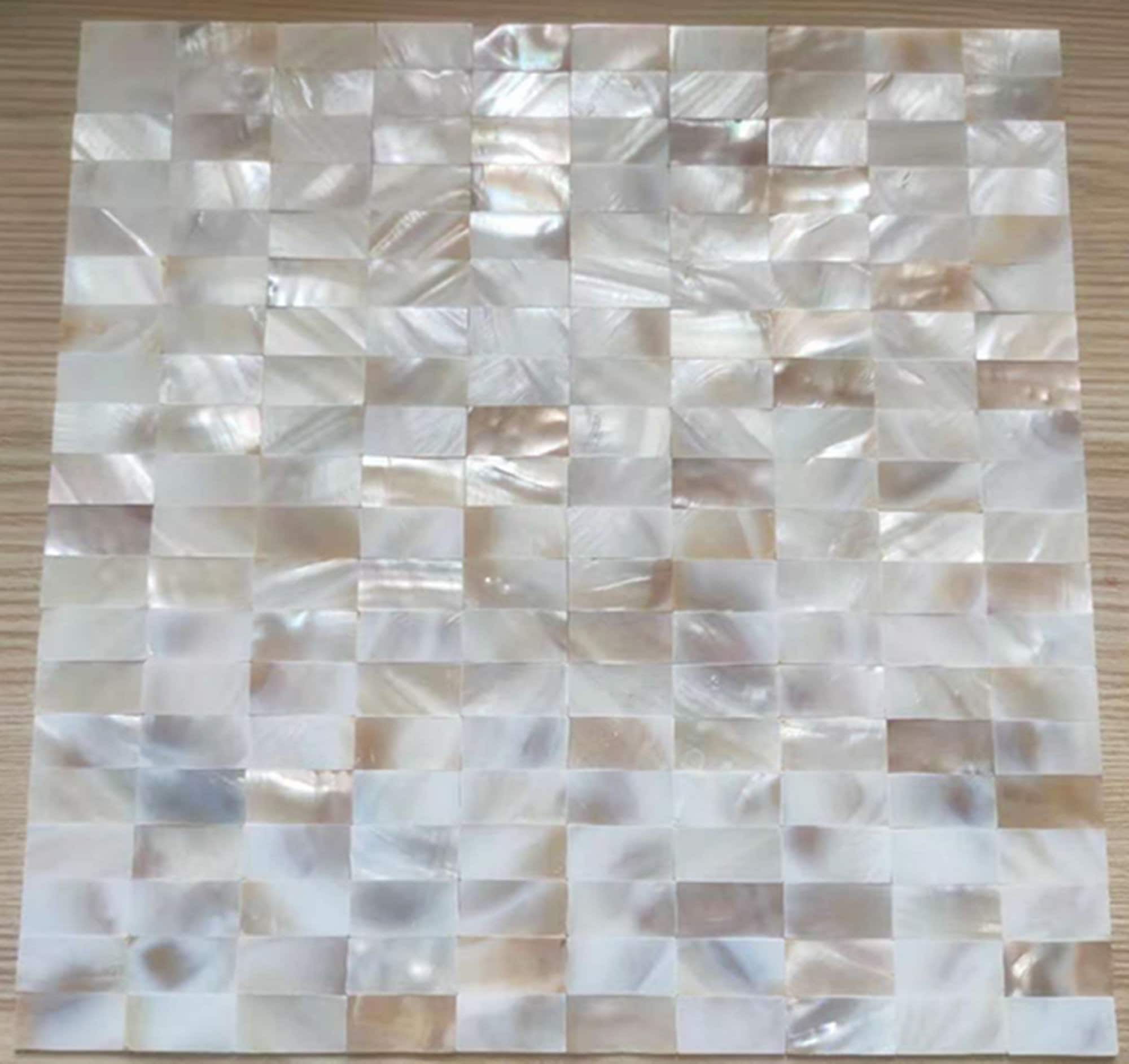 Handmade Serene Groutless Brick Mother of Pearl Mosaic Tile - Etsy