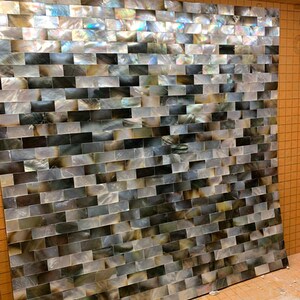 Handmade Groutless Black Brick Mother of Pearl Mosaic Tile for Bathroom ...
