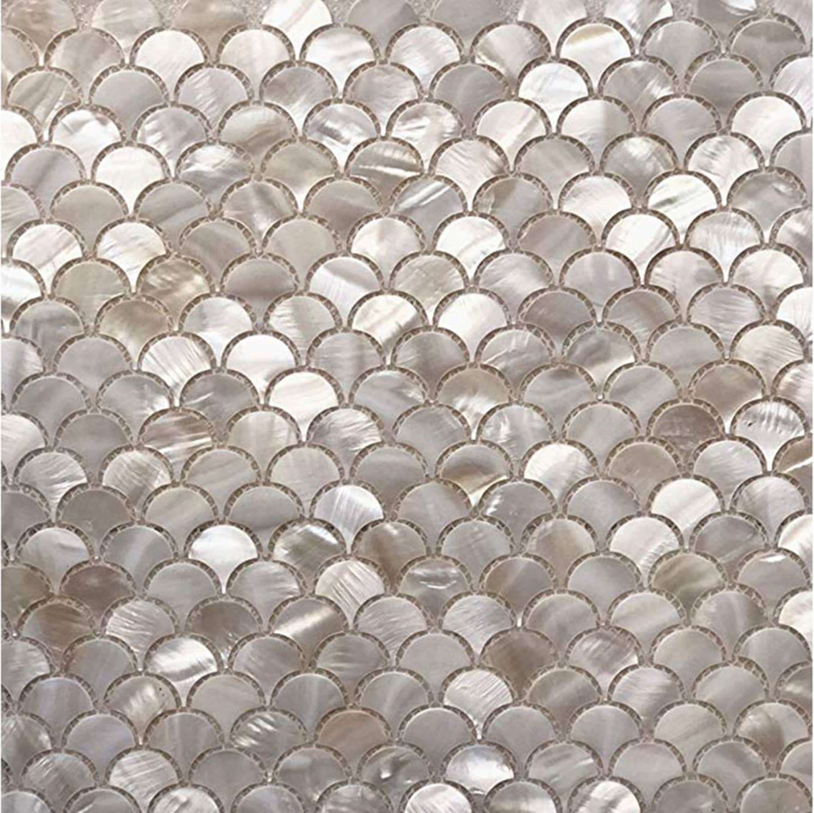 Handmade White Fish Scale Mother of Pearl Mosaic Tile for Bathroom ...