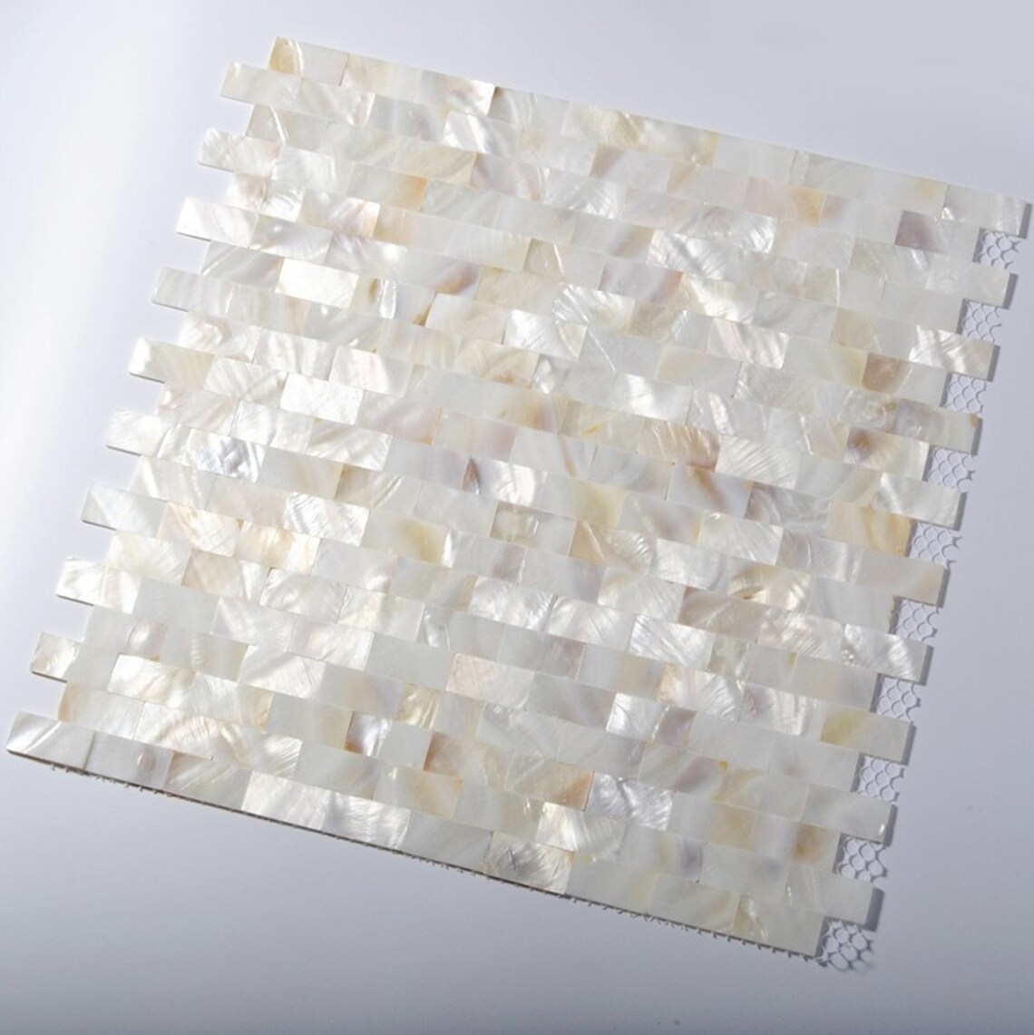 Handmade Serene Groutless Brick Mother of Pearl Mosaic Tile | Etsy