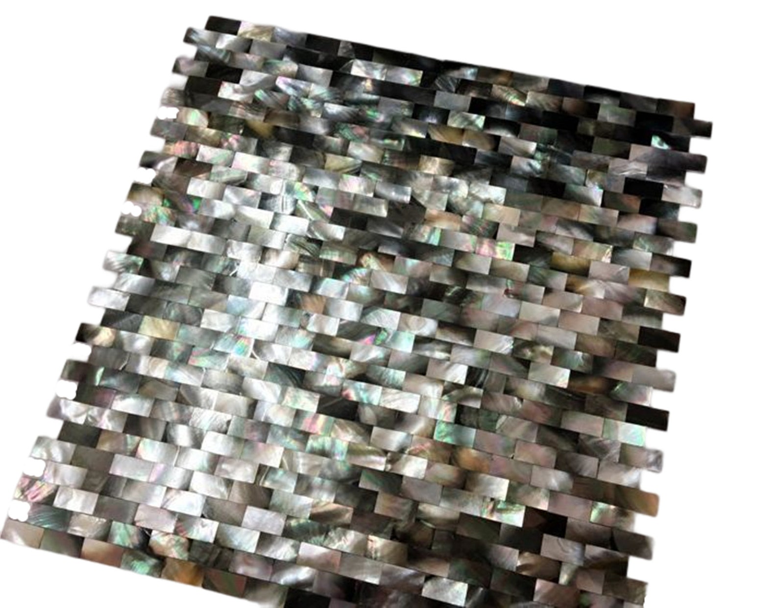 Handmade Groutless Black Brick Mother of Pearl Mosaic Tile for - Etsy