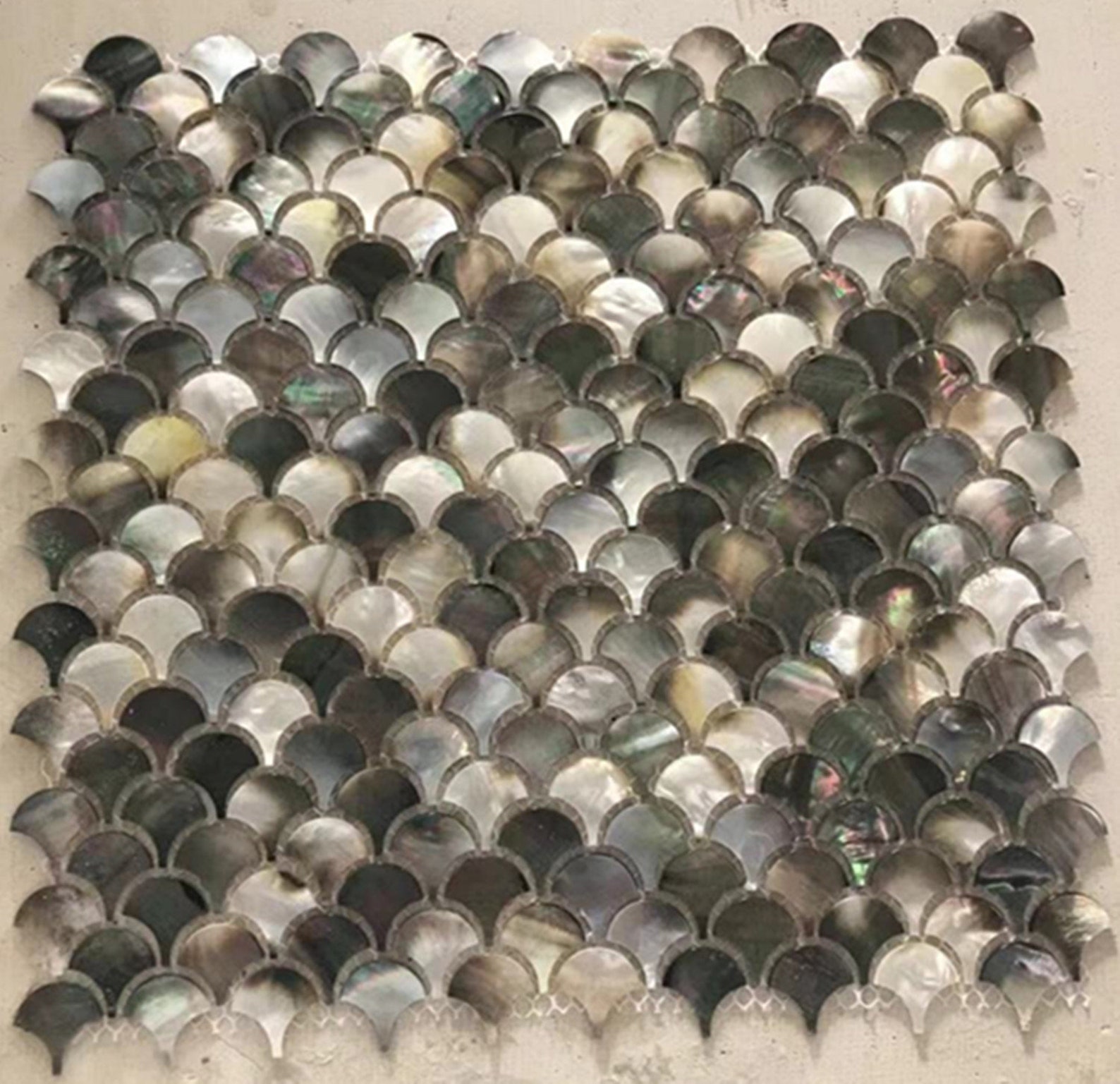 Handmade Genuine Black Lip Fish Scale Mother of Pearl Mosaic Tile for ...