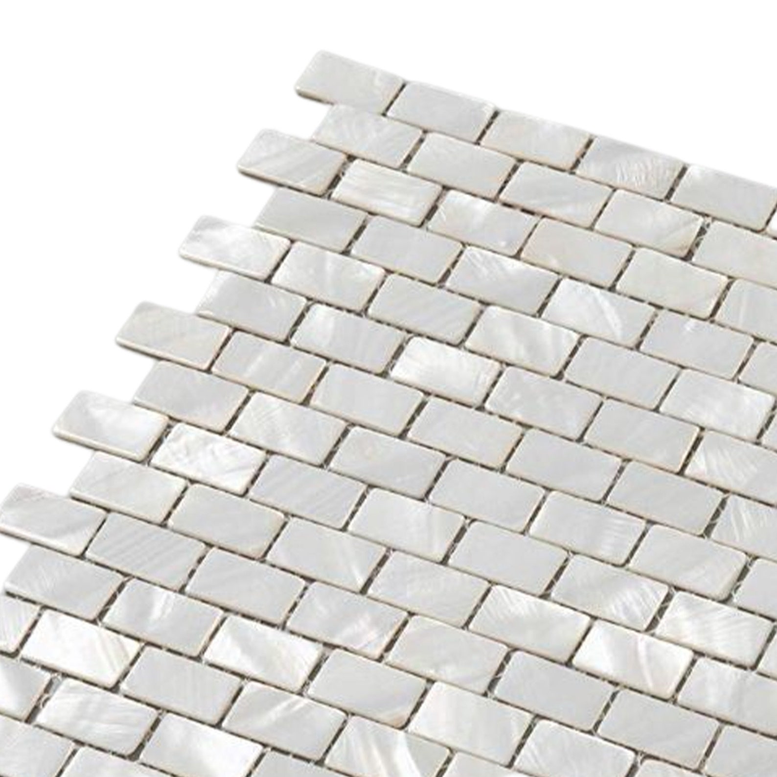 Handmade Genuine White Brick Mother of Pearl Mosaic Tile for Bathroom ...