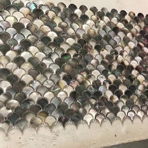 Handmade Genuine Black Lip Fish Scale Mother of Pearl Mosaic Tile for ...