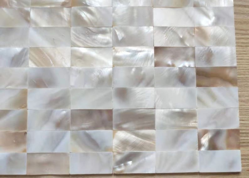 Handmade Serene Groutless Brick Mother of Pearl Mosaic Tile - Etsy
