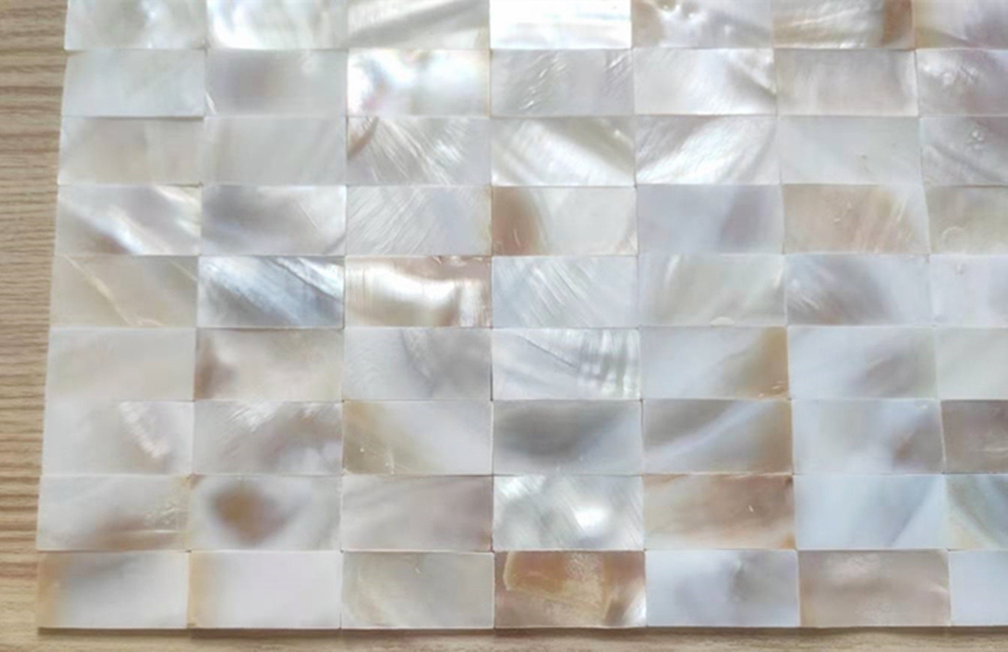 Handmade Serene Groutless Brick Mother of Pearl Mosaic Tile - Etsy