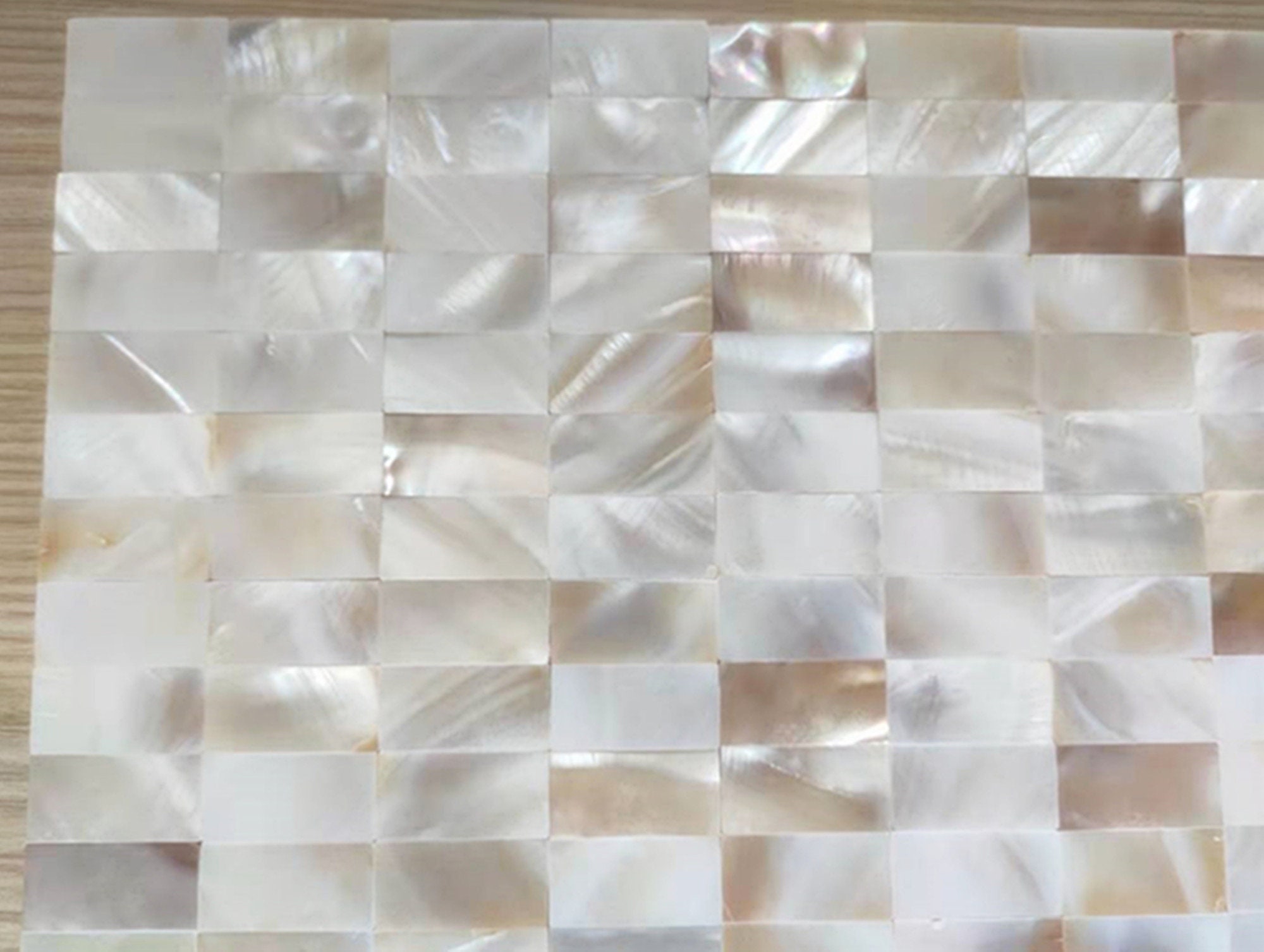 Handmade Serene Groutless Brick Mother of Pearl Mosaic Tile - Etsy