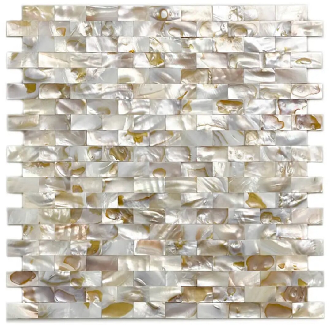 Handmade Groutless Iridescent Brick Mother of Pearl Mosaic Tile for ...