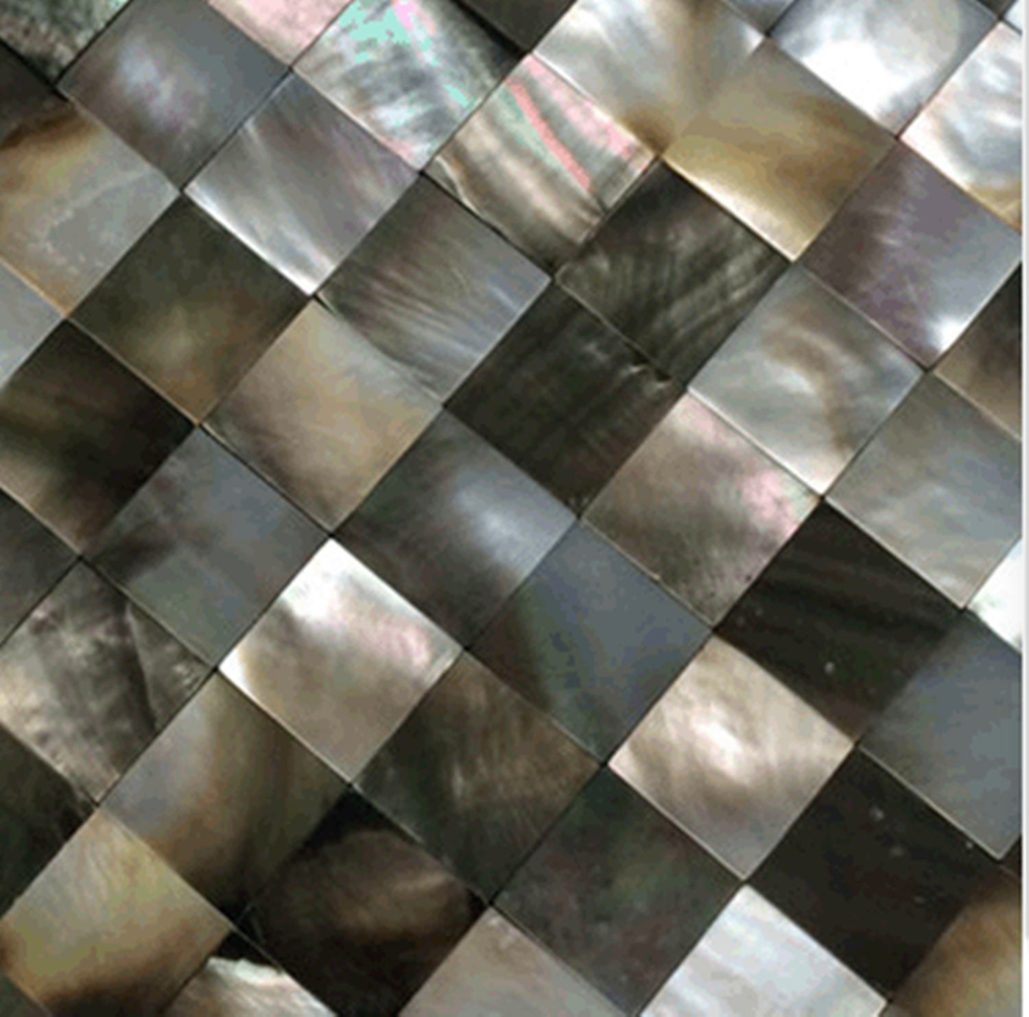 Handmade Black Lip Groutless Mother of Pearl Seashell Tile for Bathroom ...