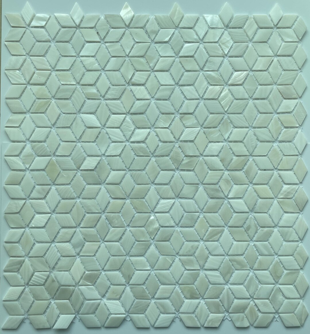 White Tiny Rhombus Mother of Pearl Mosaic Tile for Bathroom,kitchen and ...