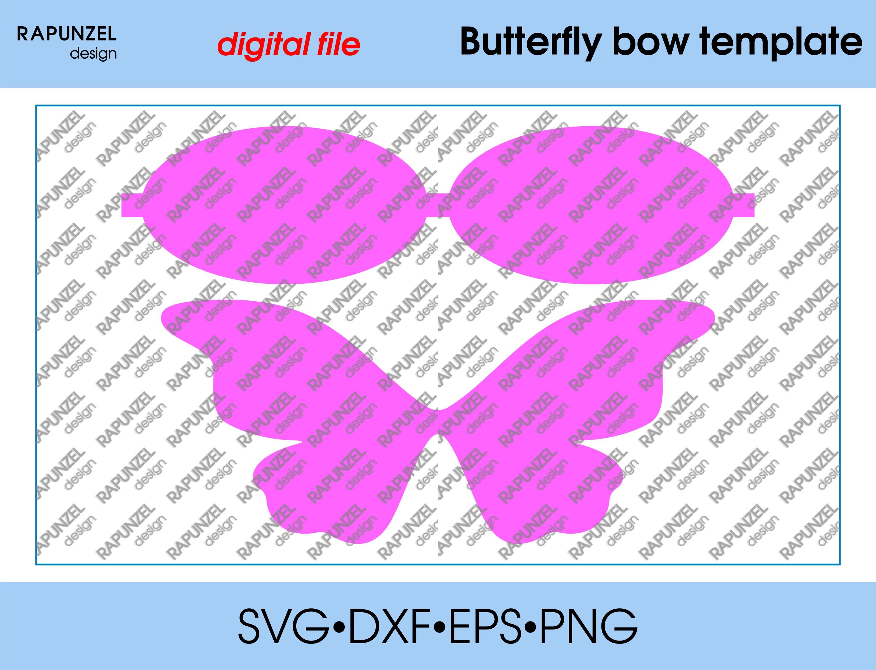 Butterfly Bow Template Svg Cut File Hair Bow Template For Etsy
