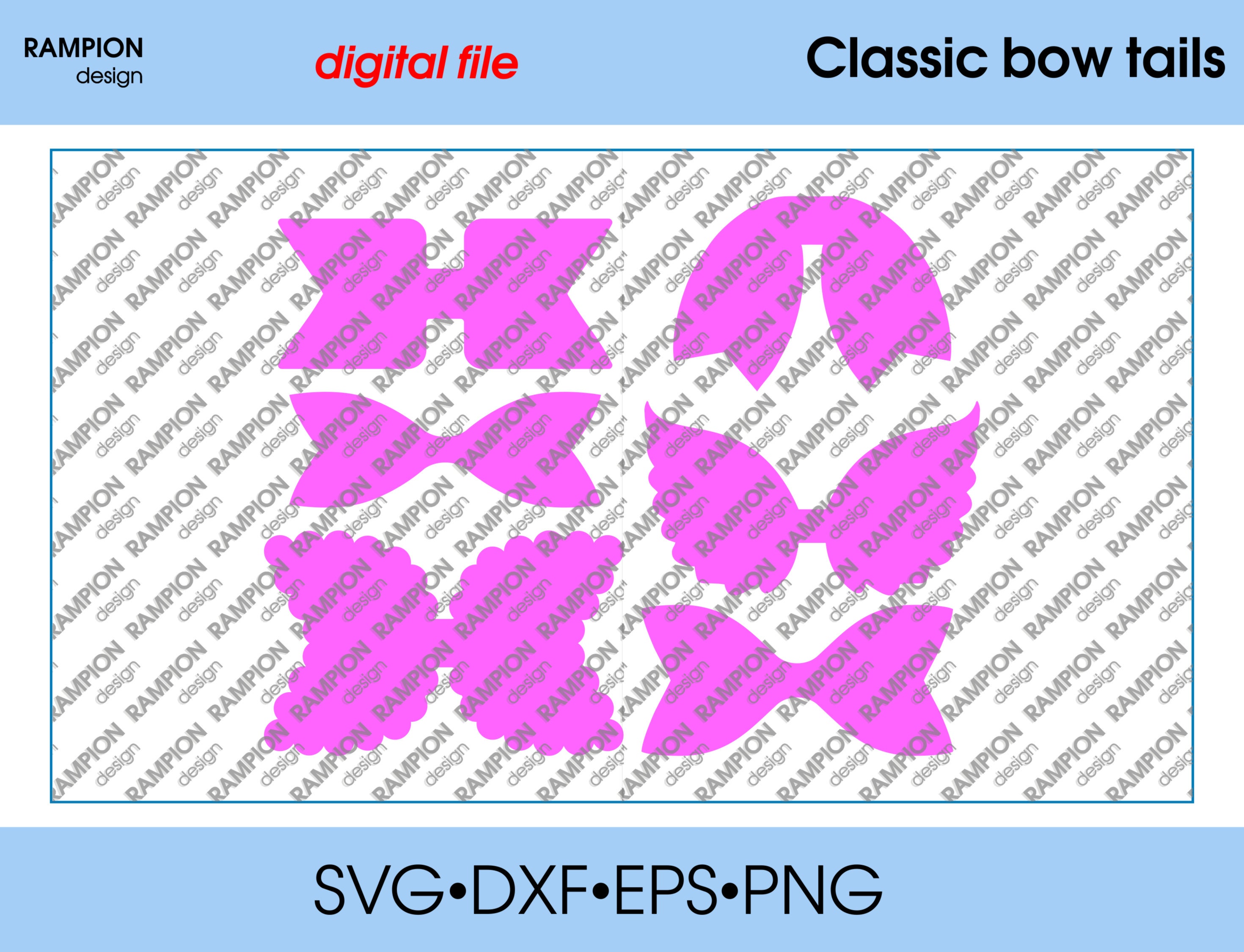 Classic bow tails Template SVG Cut File hair bow template for | Etsy