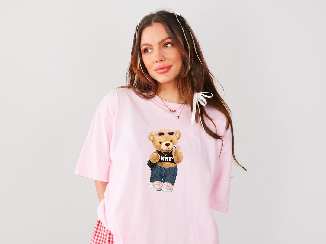 Sorority Teddy Bear Selfie Comfort Colors Tee // Valentine Sorority ...