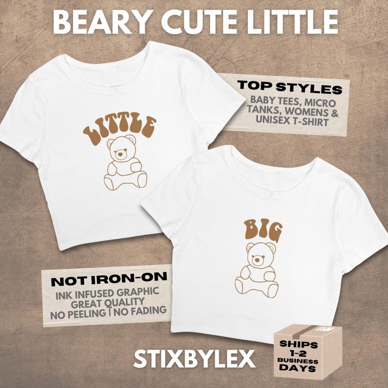Big Little Cute Bear Shirts - Etsy