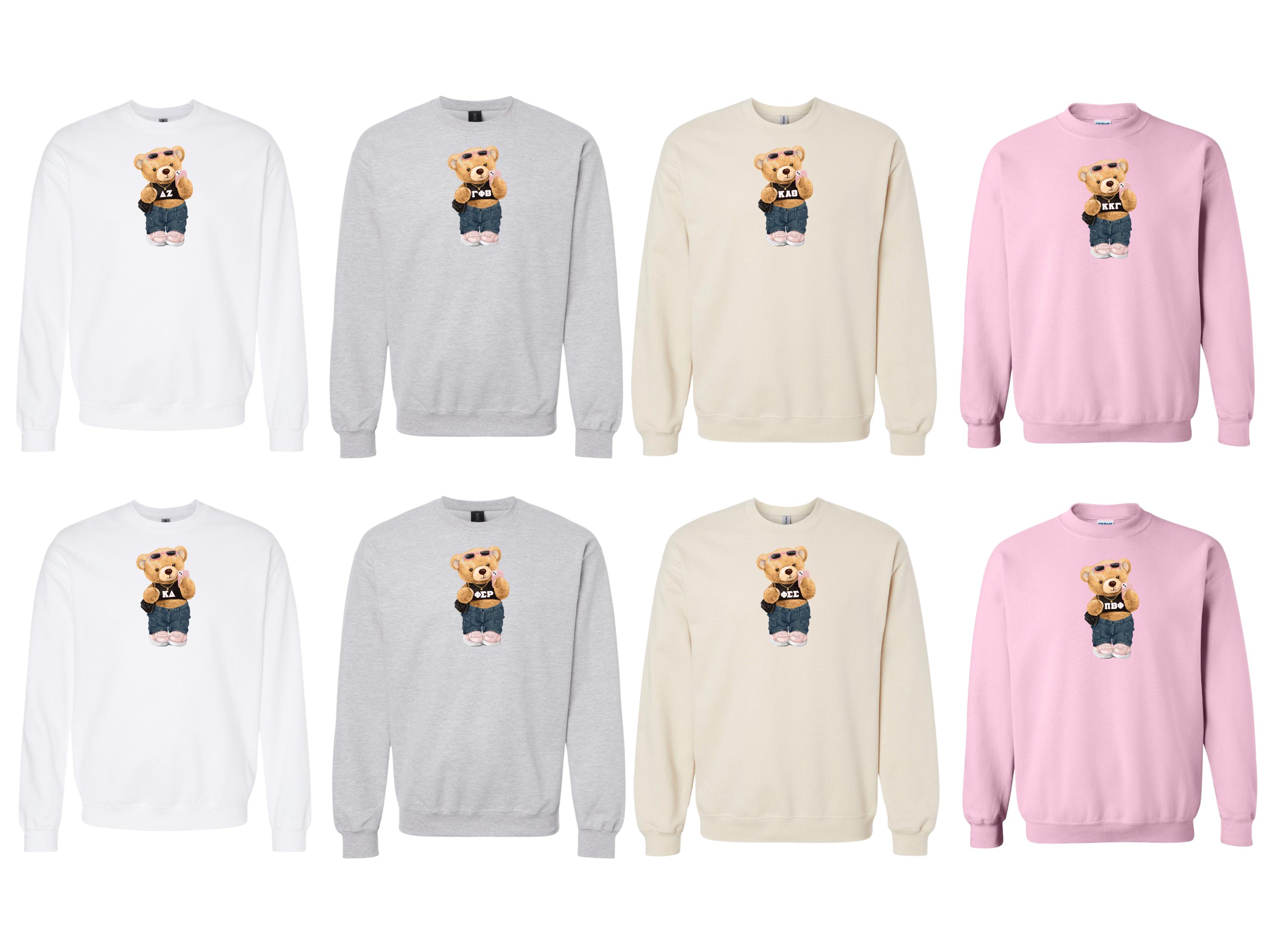 Sorority Teddy Bear Selfie Crewneck Sweatshirt // Valentine Sorority ...