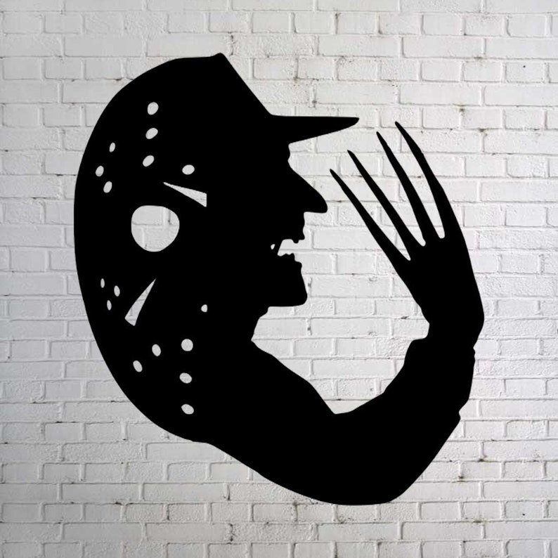 Half Freddy and Jason Halloween Decal Multiple Sizes - Etsy
