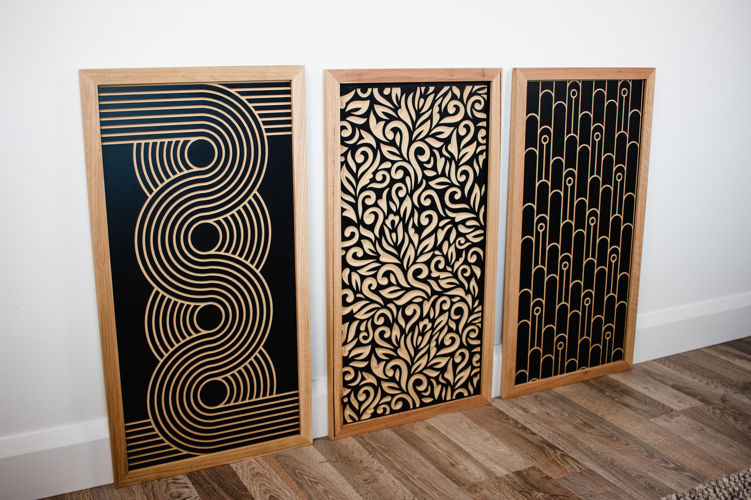 Art Deco Wall Hanging - Framed Timber Art - 3d Wall Panels - Wall ...