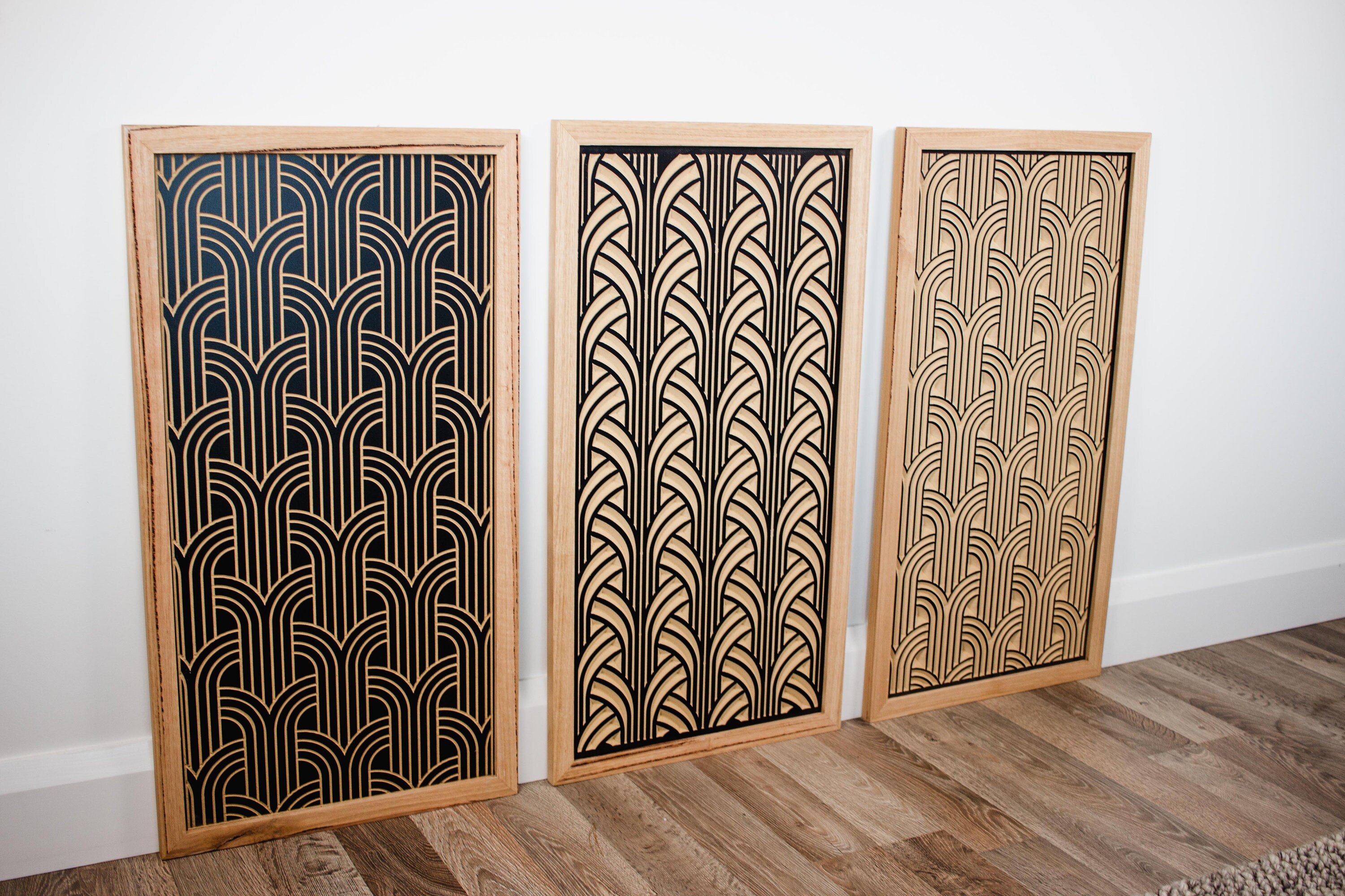 Art Deco Wall Hanging - Framed Timber Art - 3d Wall Panels - Wall ...