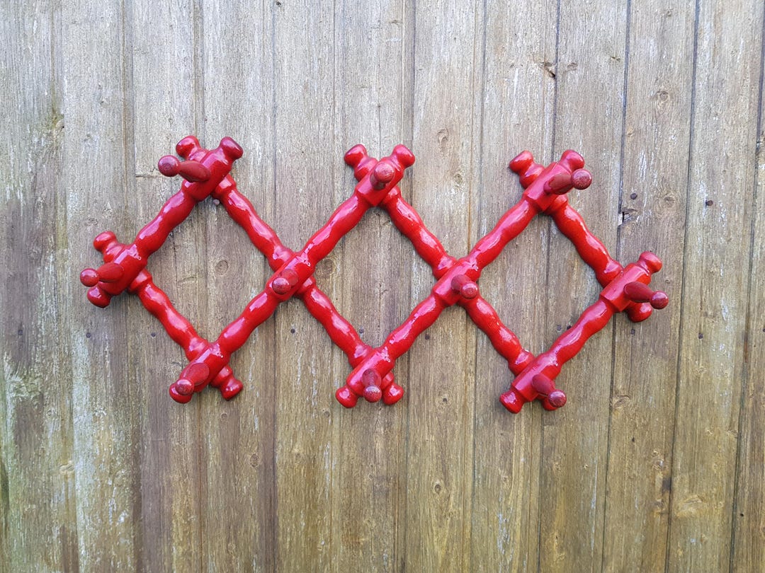 Wardrobe Wall Wardrobe Scissor Grid Hook Rail RED With 10 Hooks - Etsy