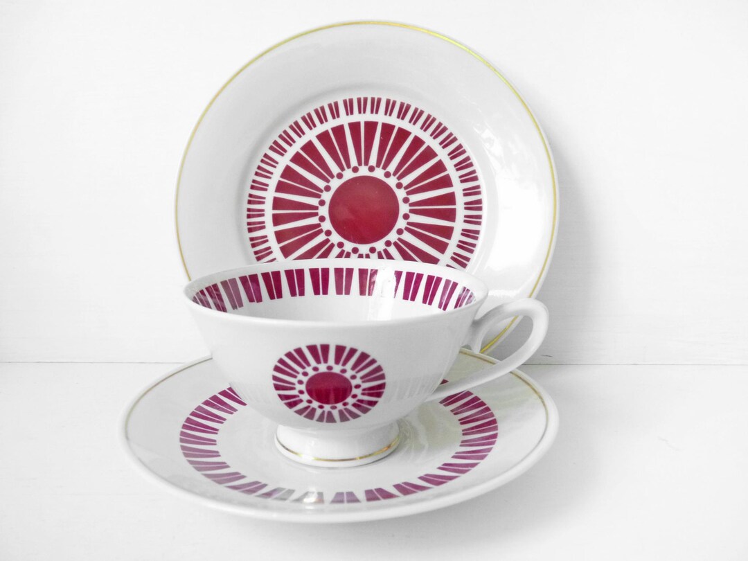 Vintage SUNBURST Collector's Set 50s 60s, Colditz Porcelain, Midcentury ...