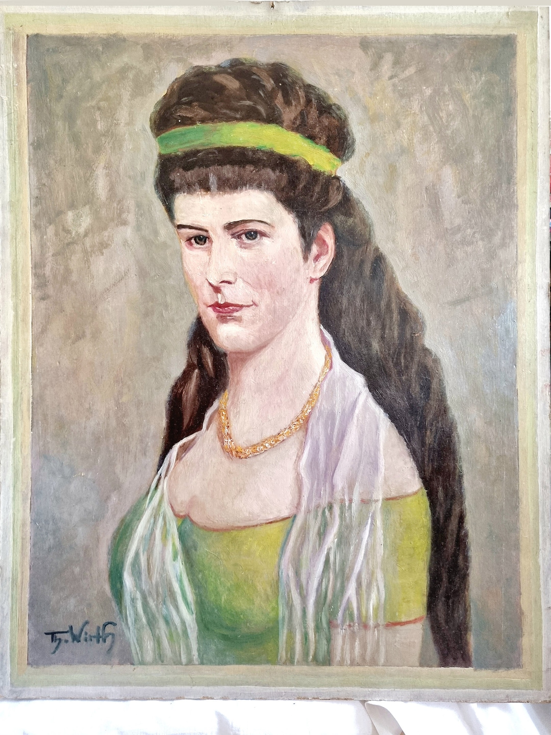 Vintage Portrait of a Woman, Empress Sissi of Austria, Oil Painting ...