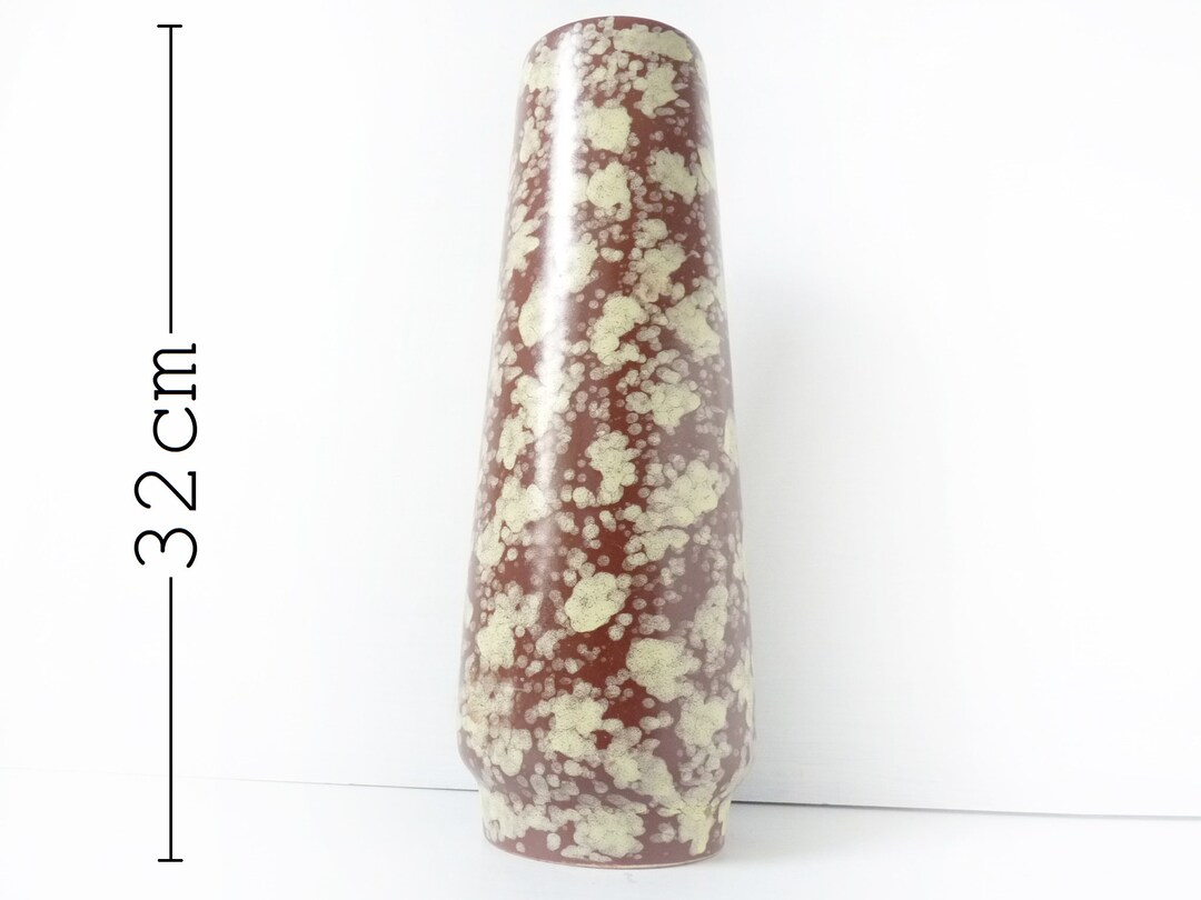 Large Modernist Vase, 1950s, Brown Beige Speckled, Mid-century Handmade ...