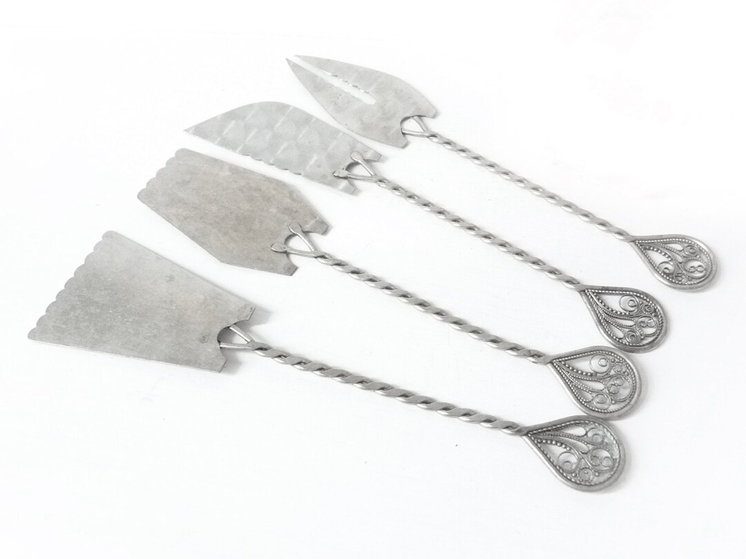 Large Midmod Serving Cutlery Silver Colored, Vintage Fish Cutlery, 50s ...