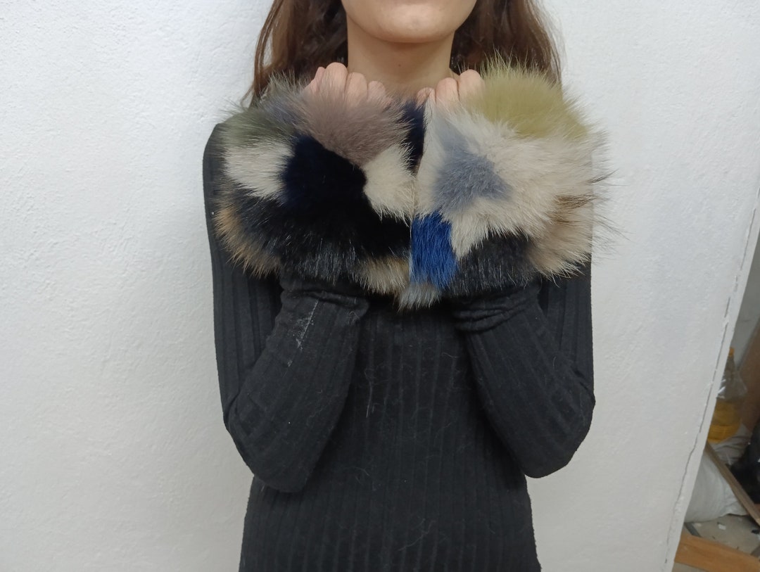 Real Fox Fur Cuffs. Multi Fox Fur Color - Etsy