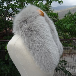 Short Fox Fur Collar Light Grey Beige Fox Fur Collar - Etsy