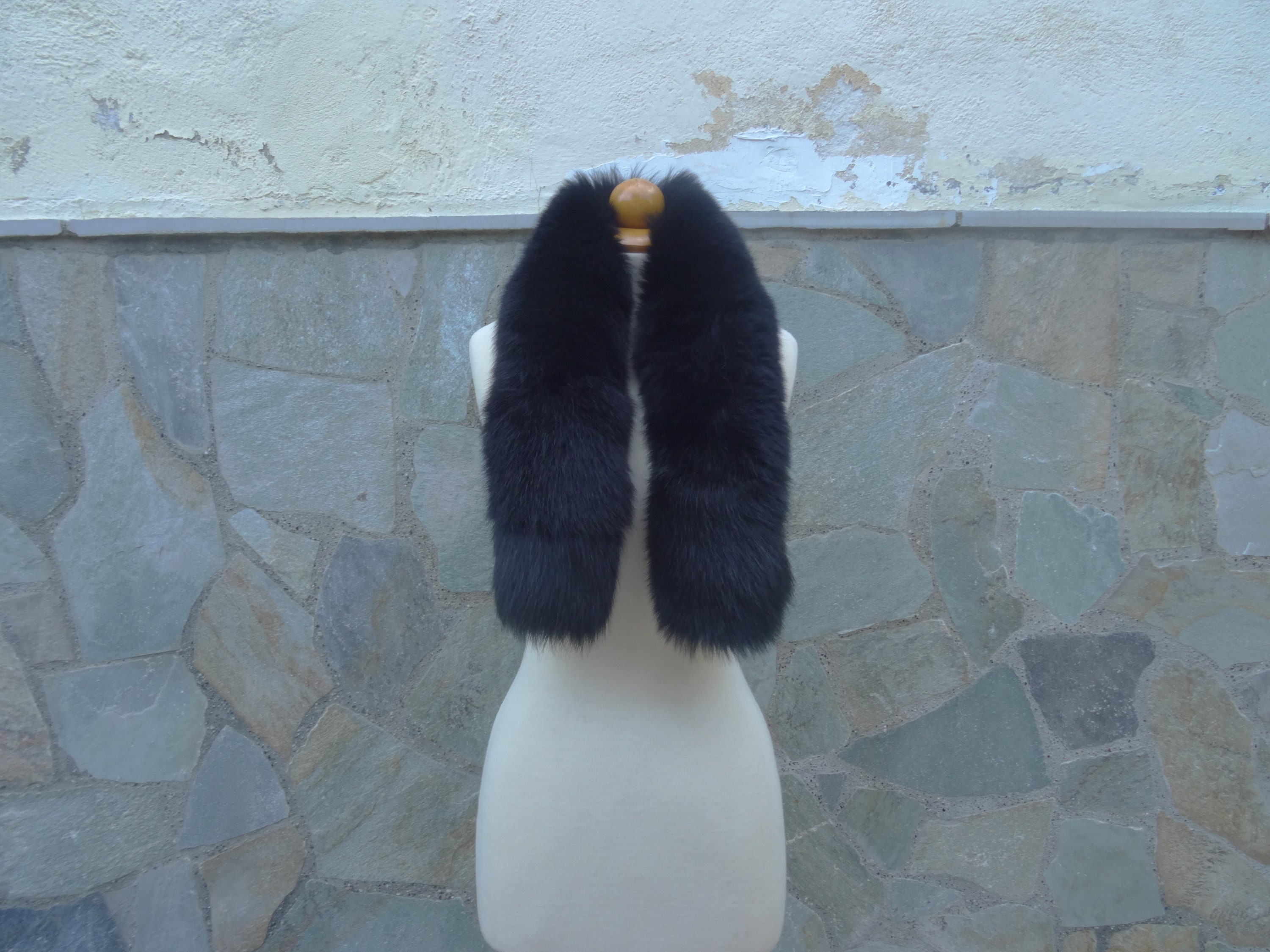 Real Fox Hood Trim, Fox Fur Collar.black Color - Etsy