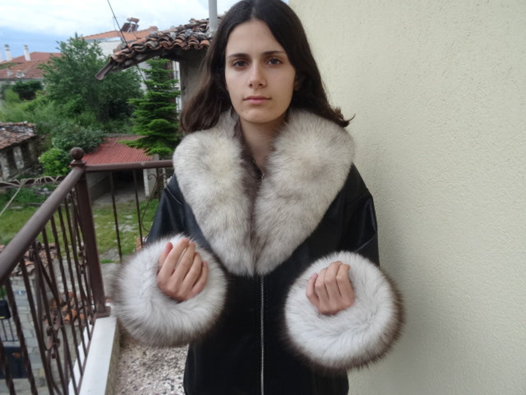 Natyral Fox Fur Collar With Matching Cuffs Real Fox Fur Collar - Etsy ...