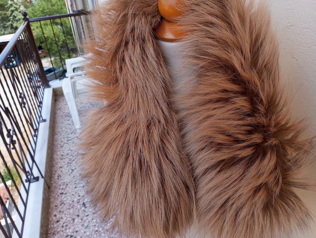 Copper Color Fox Fur Hood Trim, Fur Collar. Fox Fur Trim - Etsy