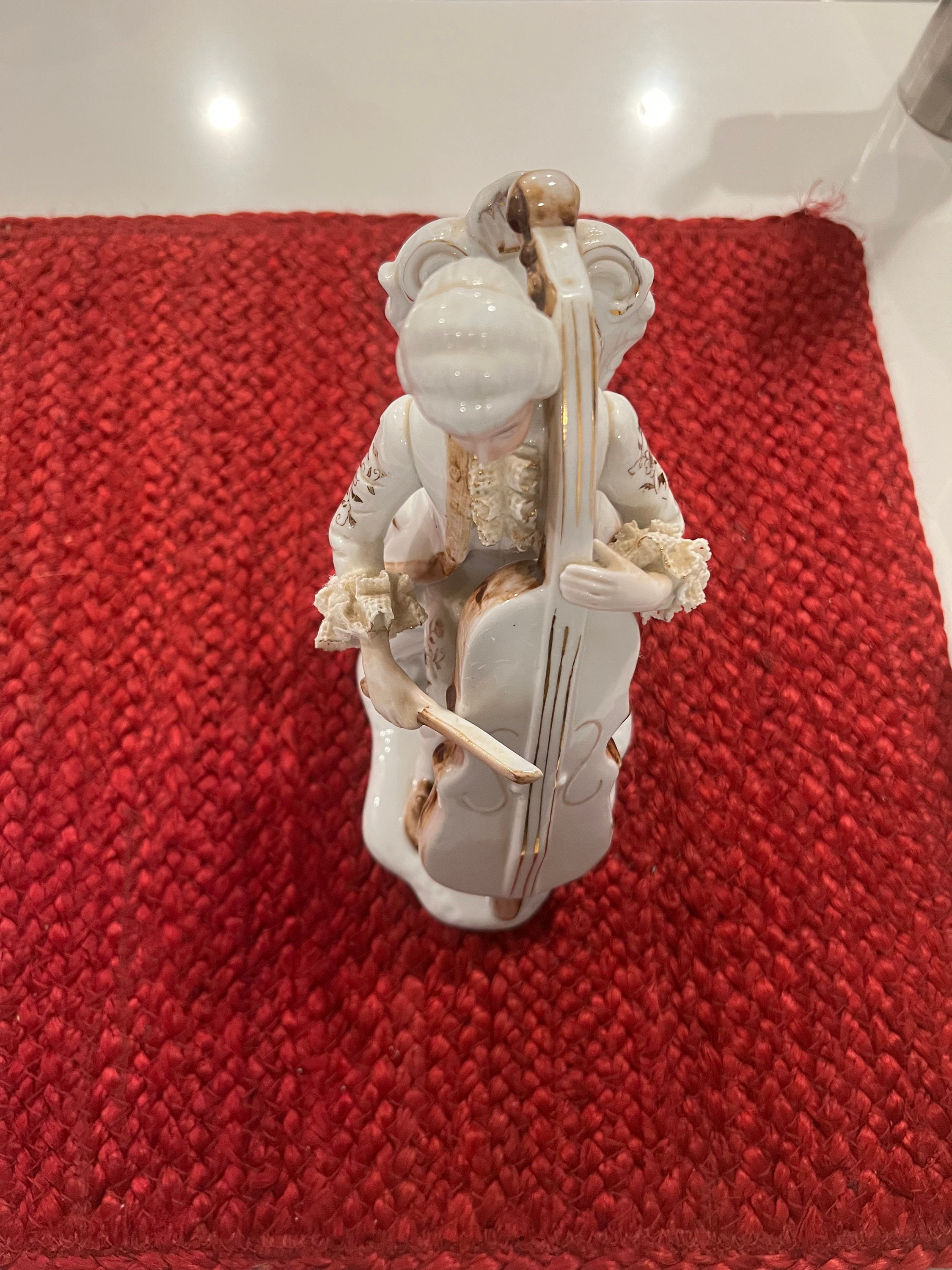 Rare Vintage Porcelain Cello Figurine Man Musician 8 Tall Home Decor - Etsy