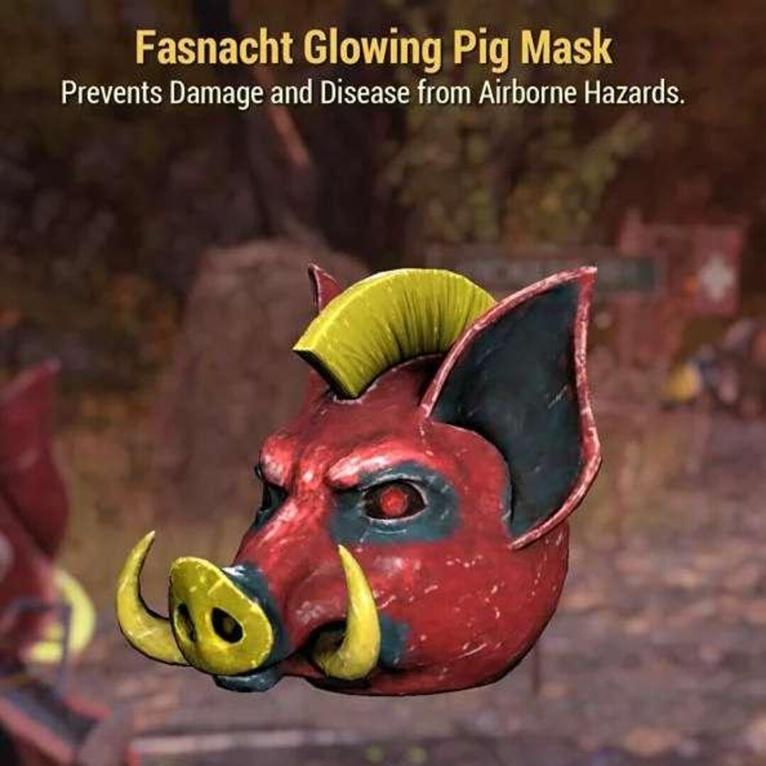 Fasnacht Glowing Pig Mask Fallout 76 Rare for PS4/PS5 Only - Etsy