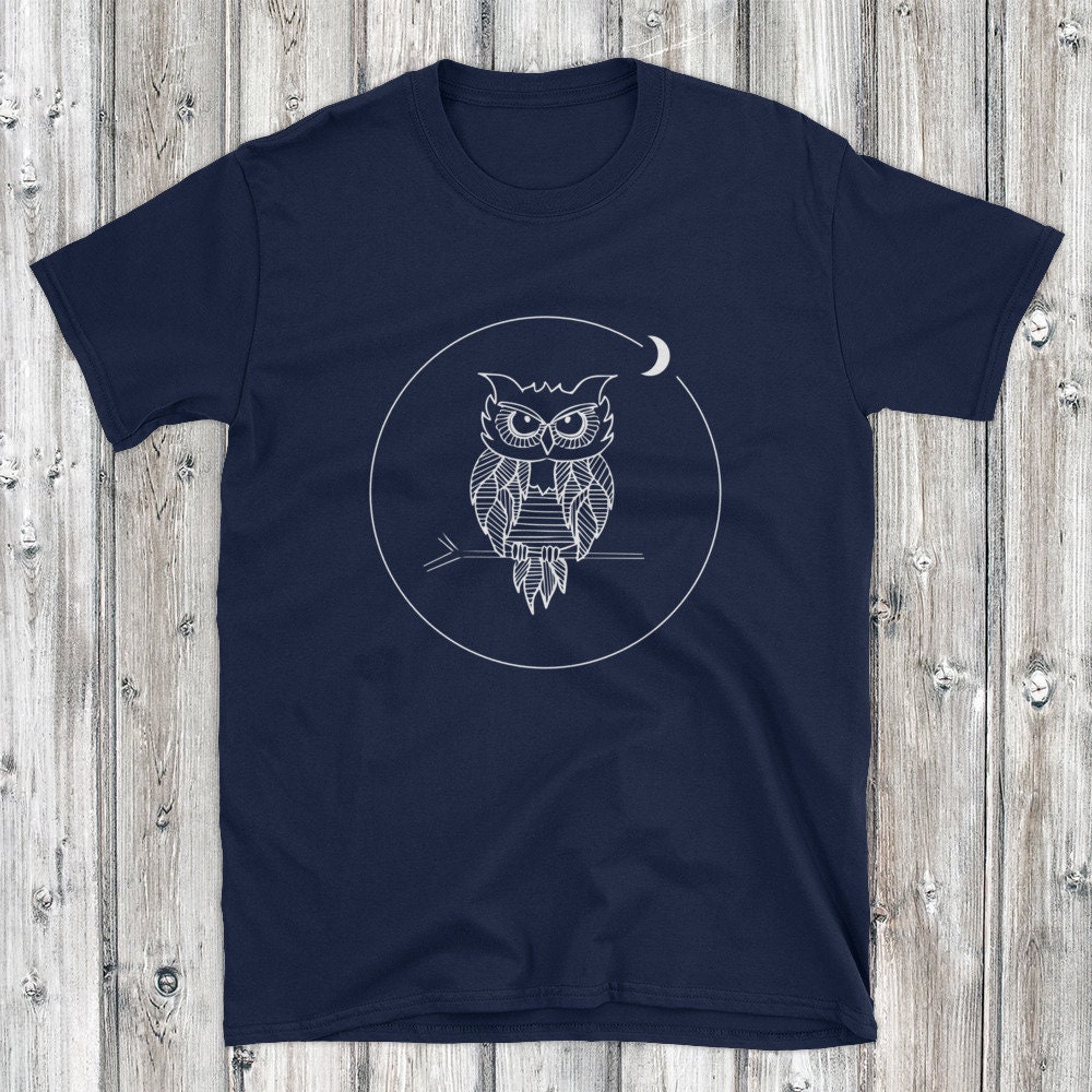 Short-sleeve Unisex Owl T-shirt, Men Owl T-shirt, Women Owl T-shirt ...