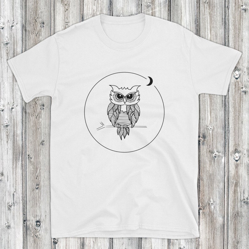 Short-sleeve Unisex Owl T-shirt, Men Owl T-shirt, Women Owl T-shirt ...