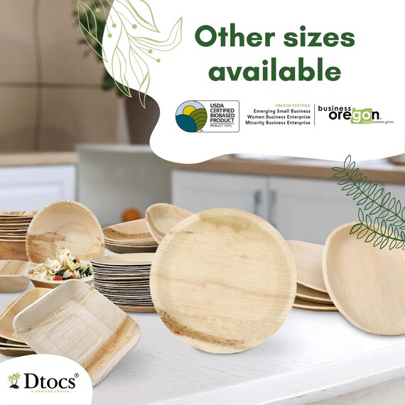 Dtocs Palm Leaf Plates 7 Round