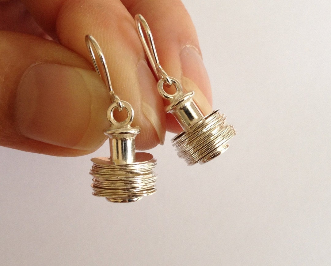 Handmade Silver Disc Dangle Earrings: Kinetic Jingle Jewelry - Etsy
