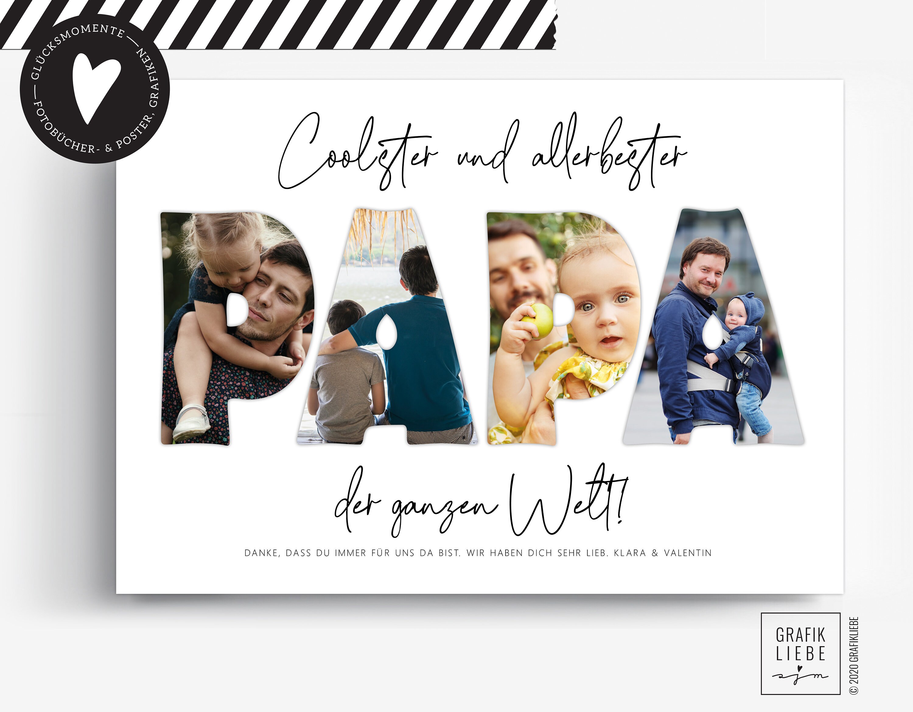 Photo Poster PAPA Personalized Gift Photo Collage Gift - Etsy