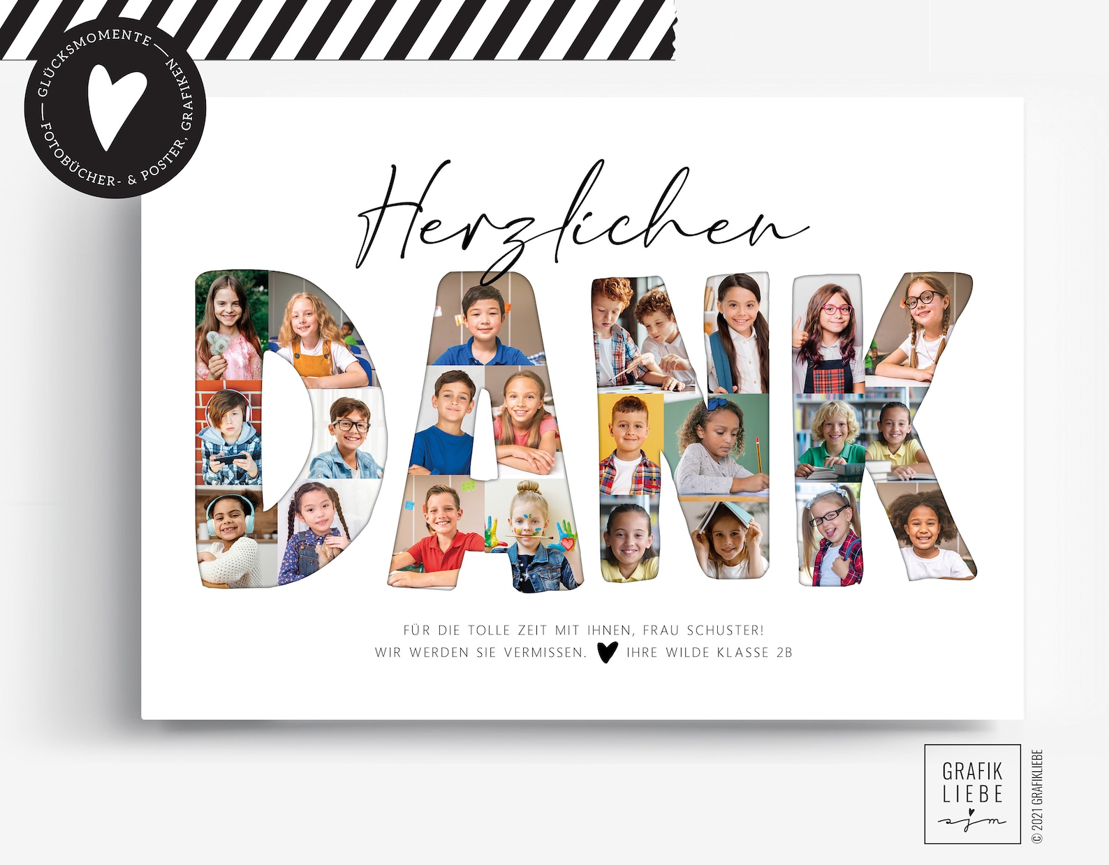 Foto-Poster DANKE personalisiertes Geschenk Foto-Collage - Etsy