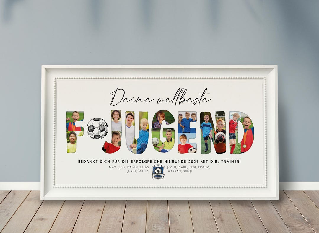 Photo Poster FOOTBALL YOUTH, Personalized Gift, Photo Collage, Football ...