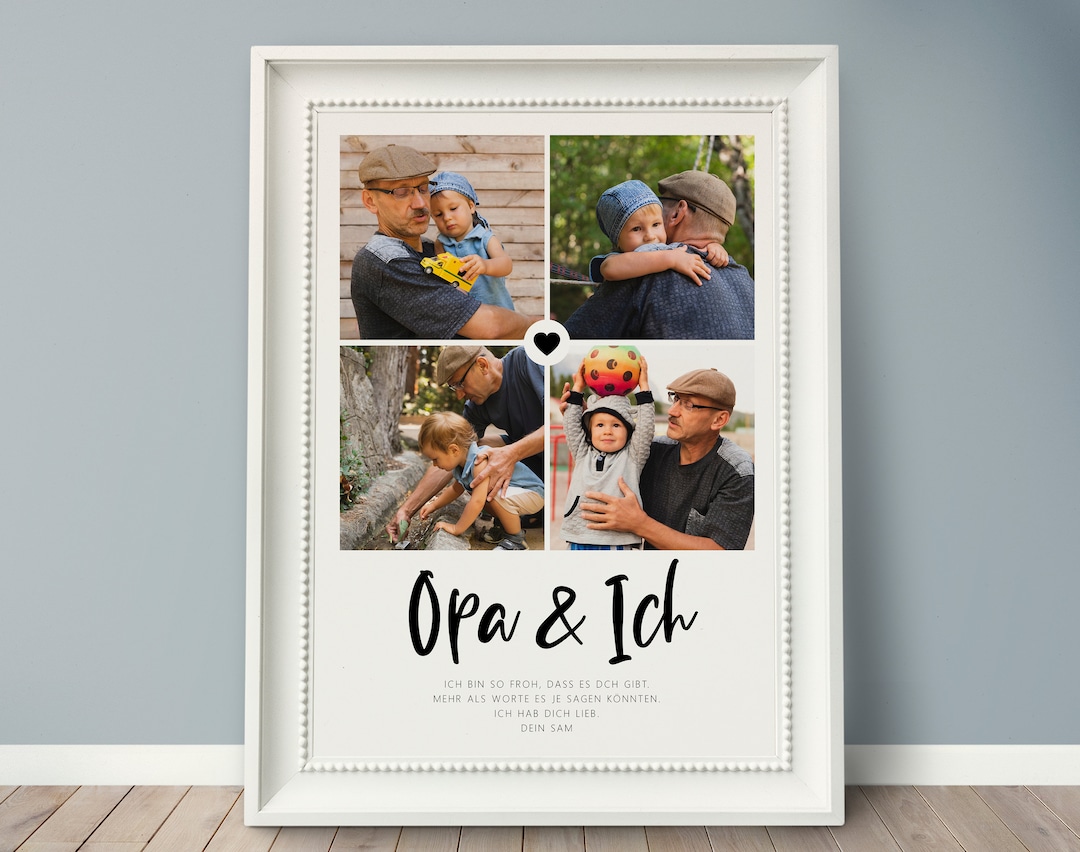 Photo Poster grandpa & I, Personalized Gift, Photo Collage, Grandson ...