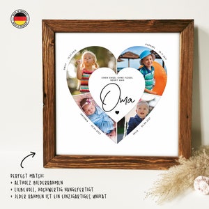 Foto-Poster *HERZ OMA OPA*, personalisiertes Geschenk, Foto-Collage ...