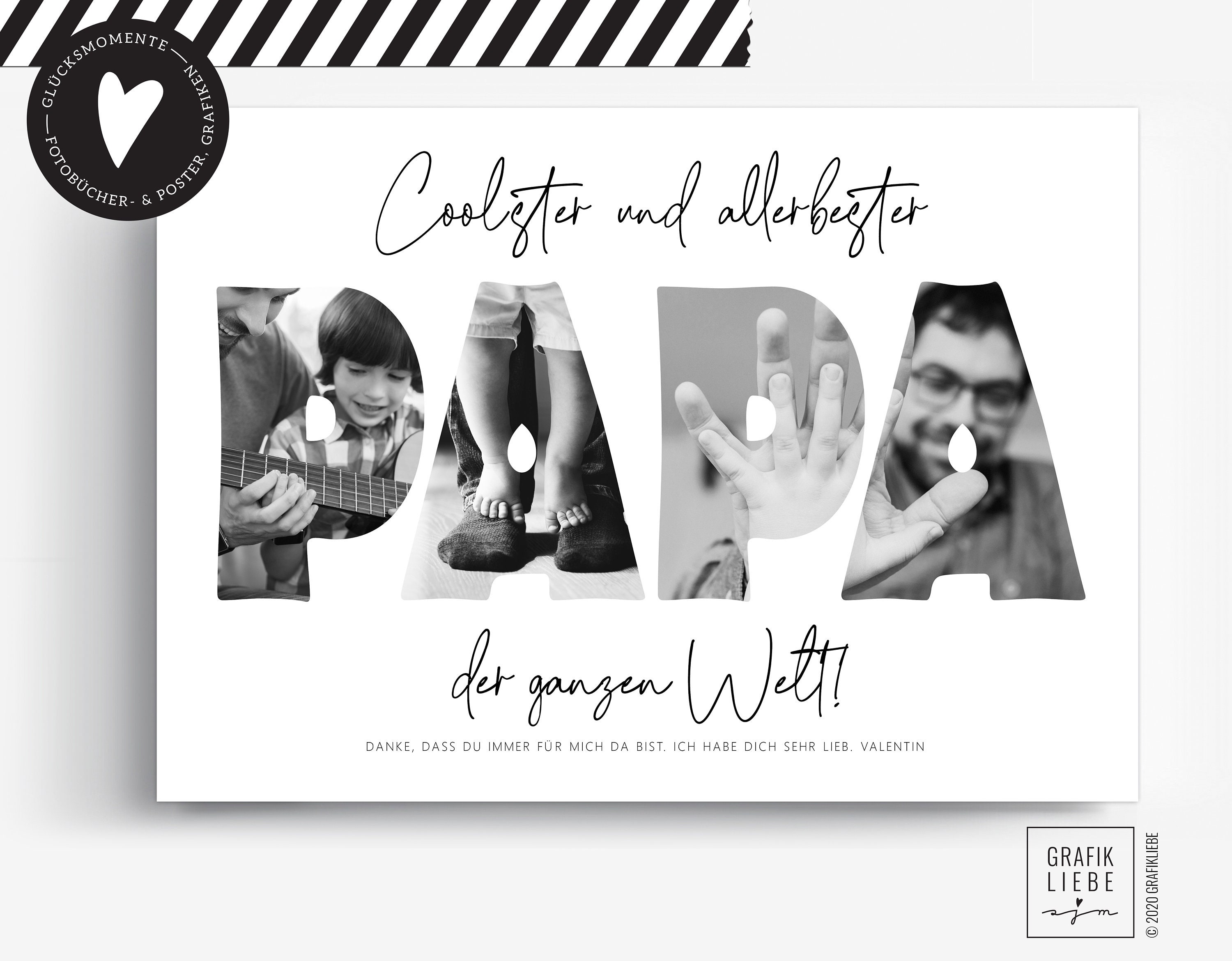 Photo Poster PAPA Personalized Gift Photo Collage Gift - Etsy